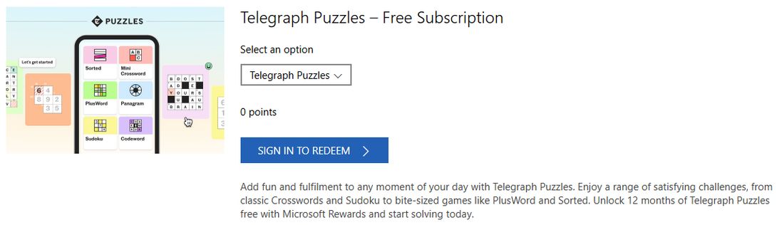 Unlock 12 Months of Telegraph Puzzles Free via Bing - at Microsoft ...