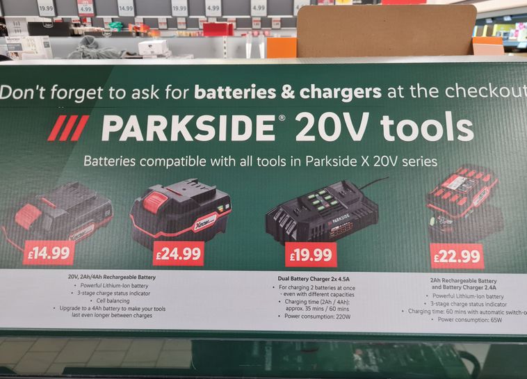 Grab Parkside 20V, 4Ah Rechargeable Battery for £24.99 at Lidl | hotukdeals