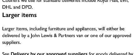 John Lewis Charging for delivery of white goods | Hotukdeals