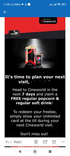 3-Month Cineworld Unlimited Card for £22.09 at Cineworld | hotukdeals