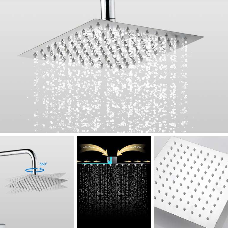 iBathUK Elevex Modern 2 Way Shower Riser Rail Kit, Stainless Steel ...