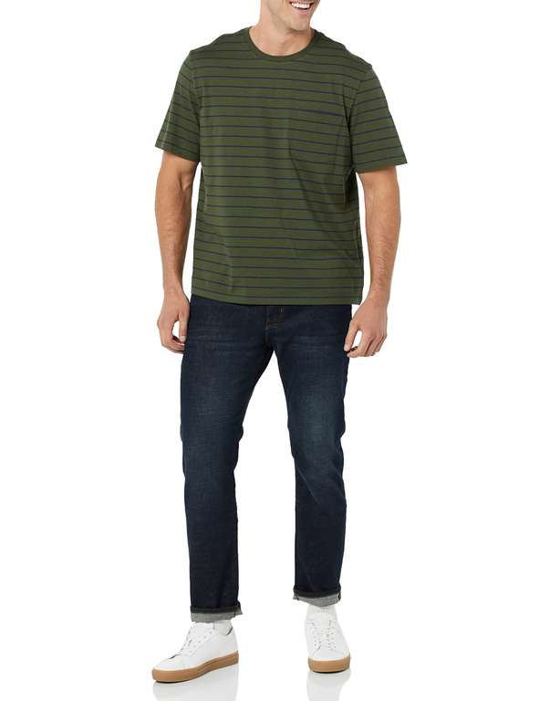 Amazon Essentials Men's Pocket T-Shirt - Pack of 2 - Navy/Olive XL (£4. ...