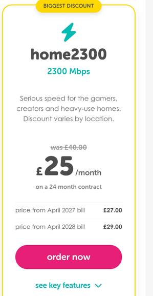 Toob full fibre 2300Mbps broadband + Wi-Fi 7 router + £110 Premium ...