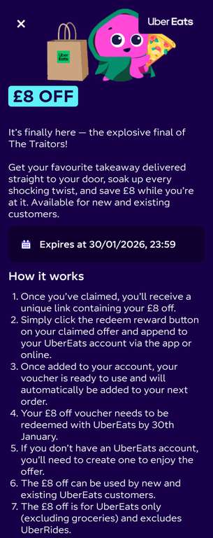£8 Off Uber Eats via Octoplus Rewards at Octopus Energy | hotukdeals