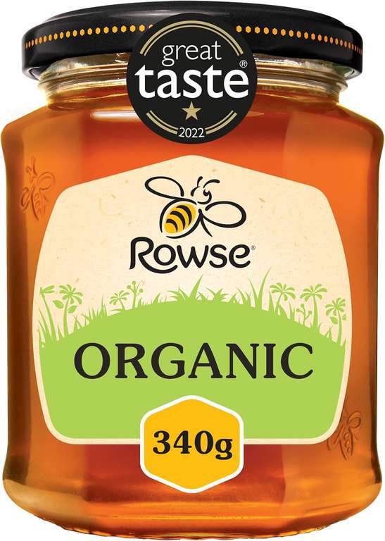 Rowse Honey, Organic Honey, Runny, Jar, 100% pure & natural, 340g ...