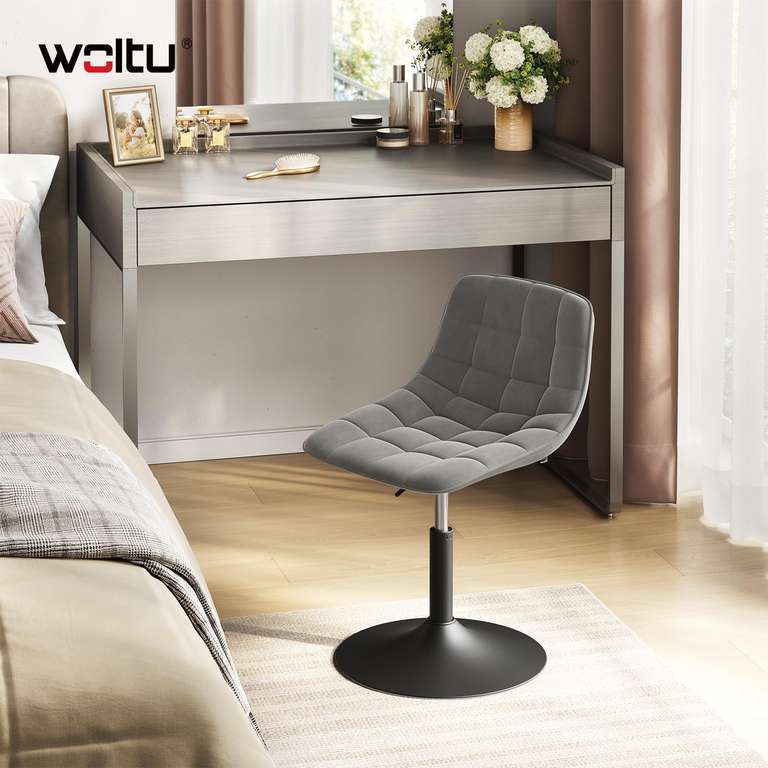 WOLTU Dressing Table Stool Swivel Vanity Chair – 360° Adjustable, at ...