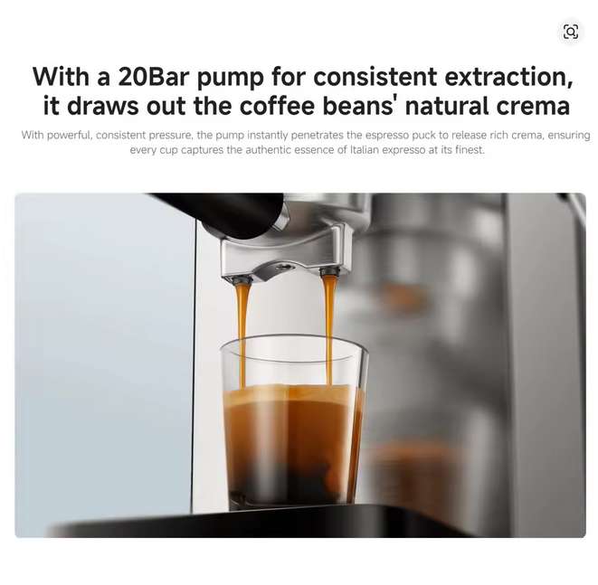 Xiaomi Semi-automatic Espresso Machine Low-pressure Pre-infusion Steam ...