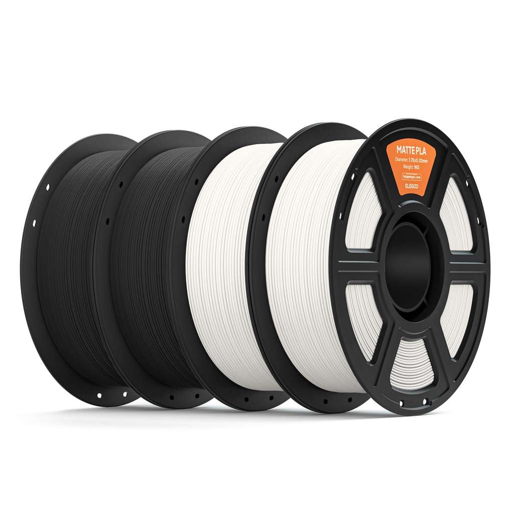 ELEGOO Matte PLA Filament 1.75mm Black & White 4KG, 3D Printer Filament ...