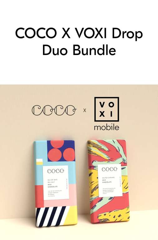COCO Chocolatier Duo Bundle 1x Milk Sea Salt 1x Milk Caramel Voxi £0.00 ...