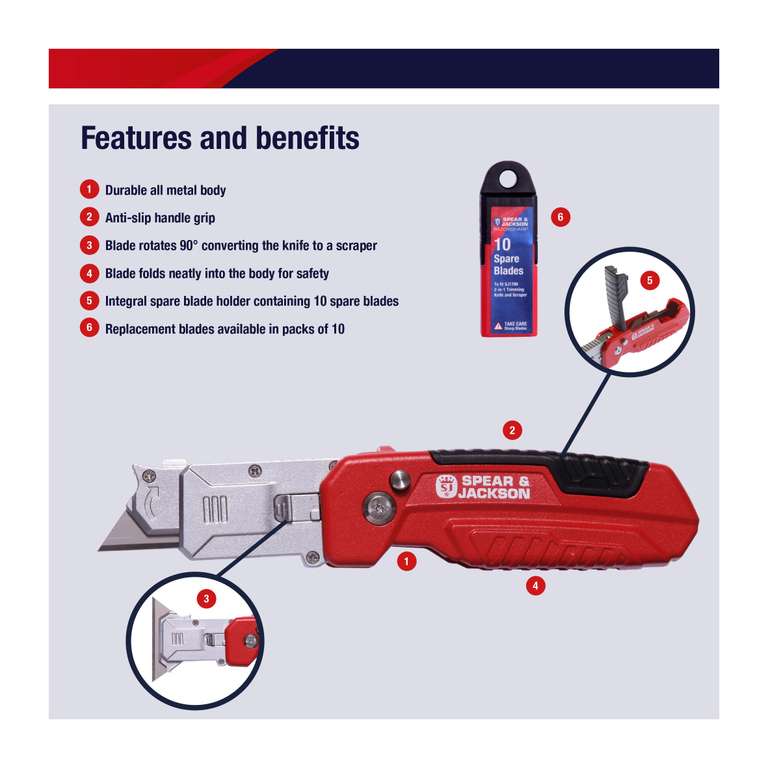 Spear & Jackson SJ1790 2-in-1 Trimming Knife and Scraper | Hotukdeals