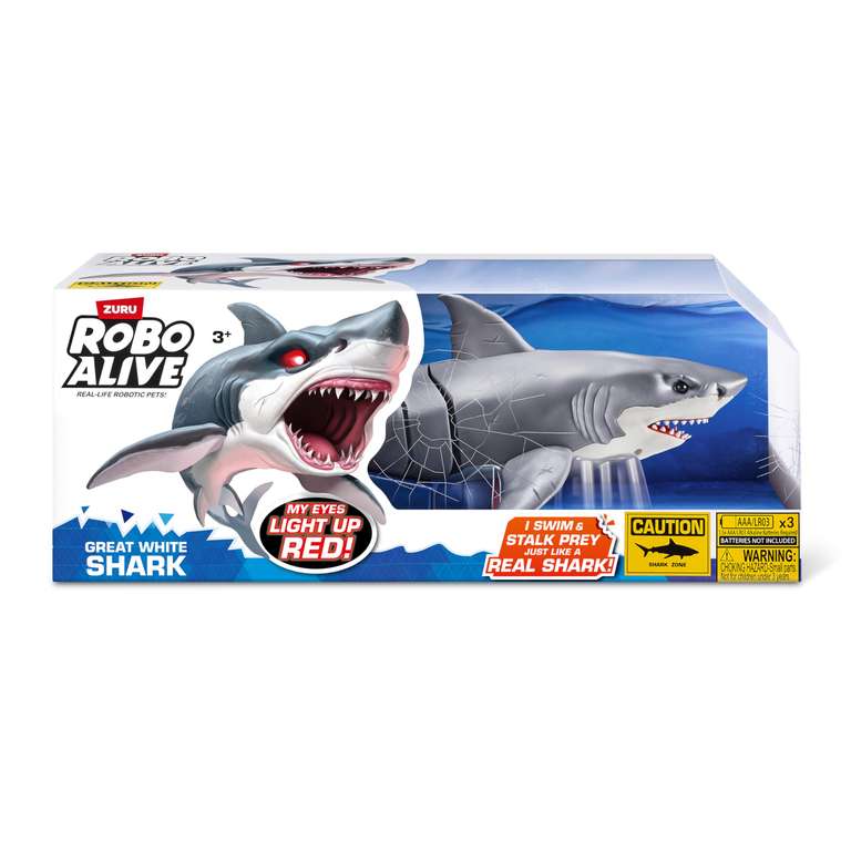 ROBO ALIVE Great White Shark Series 1 ZURU - Battery-Powered Light Up ...