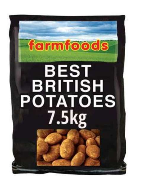 7.5KG Best British Potatoes Sacks are £1.99 @ Farmfoods | hotukdeals