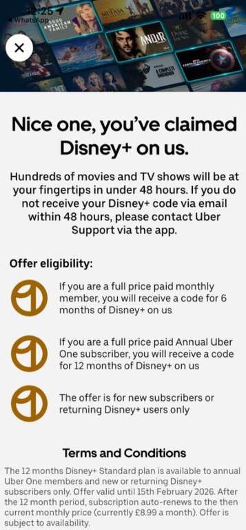 Free 12m Disney+ with Annual Uber One Membership at Uber for £49.99 ...