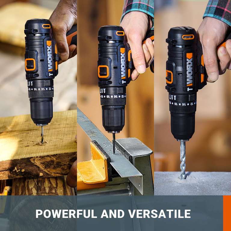 Impact Driver WORX WX372.2 20V Max Cordless Hammer Drill With ...