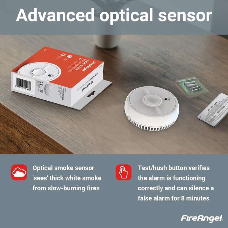 FireAngel SB1-R Optical Smoke Alarm Detector, Toast Proof x2 £10.92 at ...