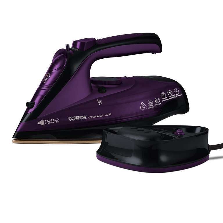 Tower T22008 CeraGlide Cordless Steam Iron with Ceramic Soleplate and ...