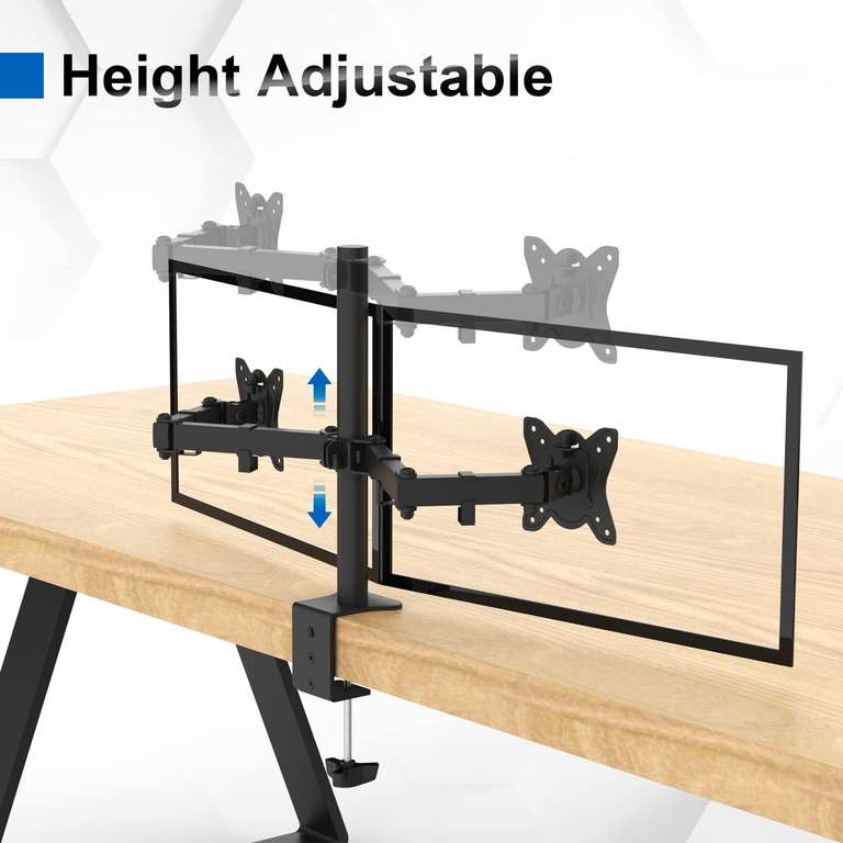 Grifema Dual Monitor Arm 13-32—Height/360° Tilt - at Amazon | hotukdeals
