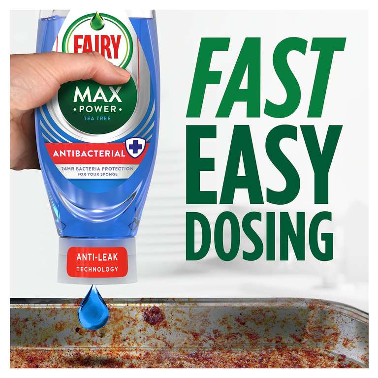 Fairy Max Power Washing Up Liquid Antibacterial 730ml – 4 Pack at Amazon