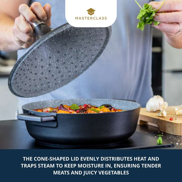 MasterClass Cast Aluminium Tagine Dish with Self-Basting Cone Lid, 4L ...