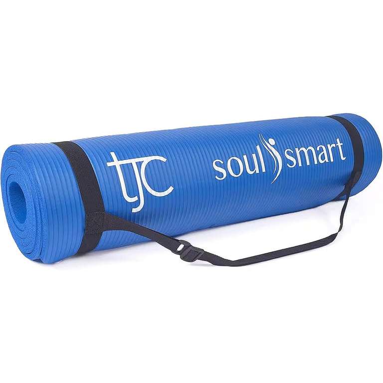 Non-Slip High Density 10MM Travel Yoga Mat with Carrying Strap for both ...