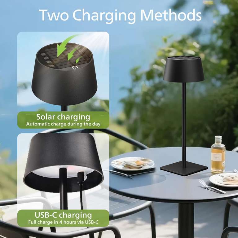 Philips Solar Outdoor Table Lamp, Portable LED Desk Light, 2 Adjustable ...