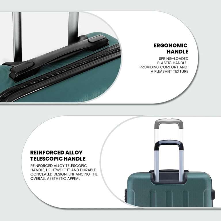 Ochama ABS Luggage 3-Piece Set, Silent Universal Wheels, Combination ...