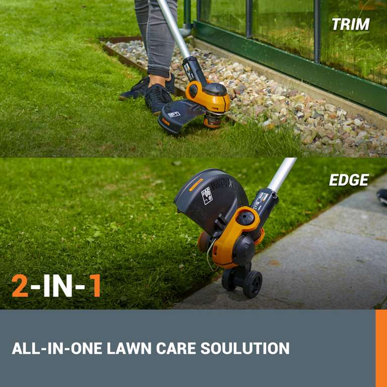 WORX WG163E 18V Cordless Grass Trimmer with 2 Batteries, £78.99 at ...
