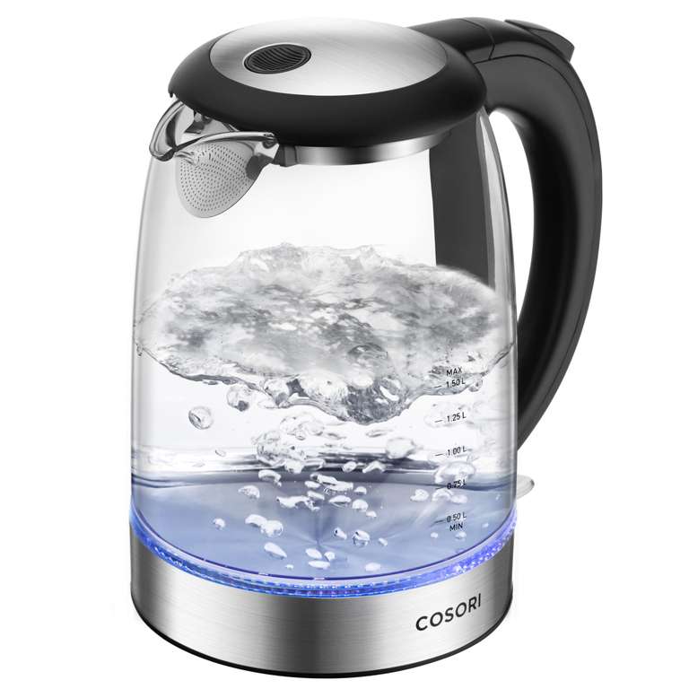 Cosori Kettle 3000W Stainless Filter & Lid, Glass Spout £21.96 at ...