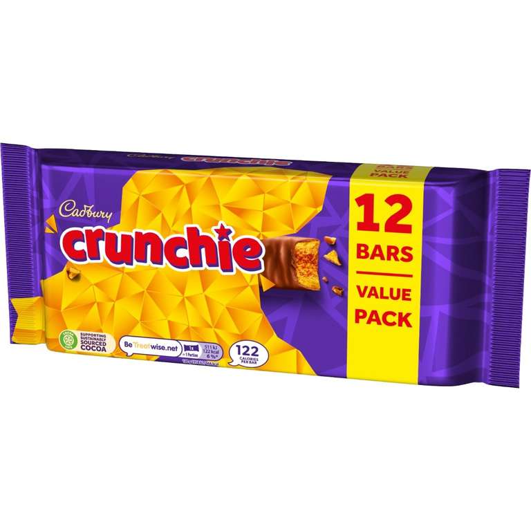 Cadbury Crunchie Chocolate Bar Multipack 12 x 26.1 g (£2.75 S&S ...