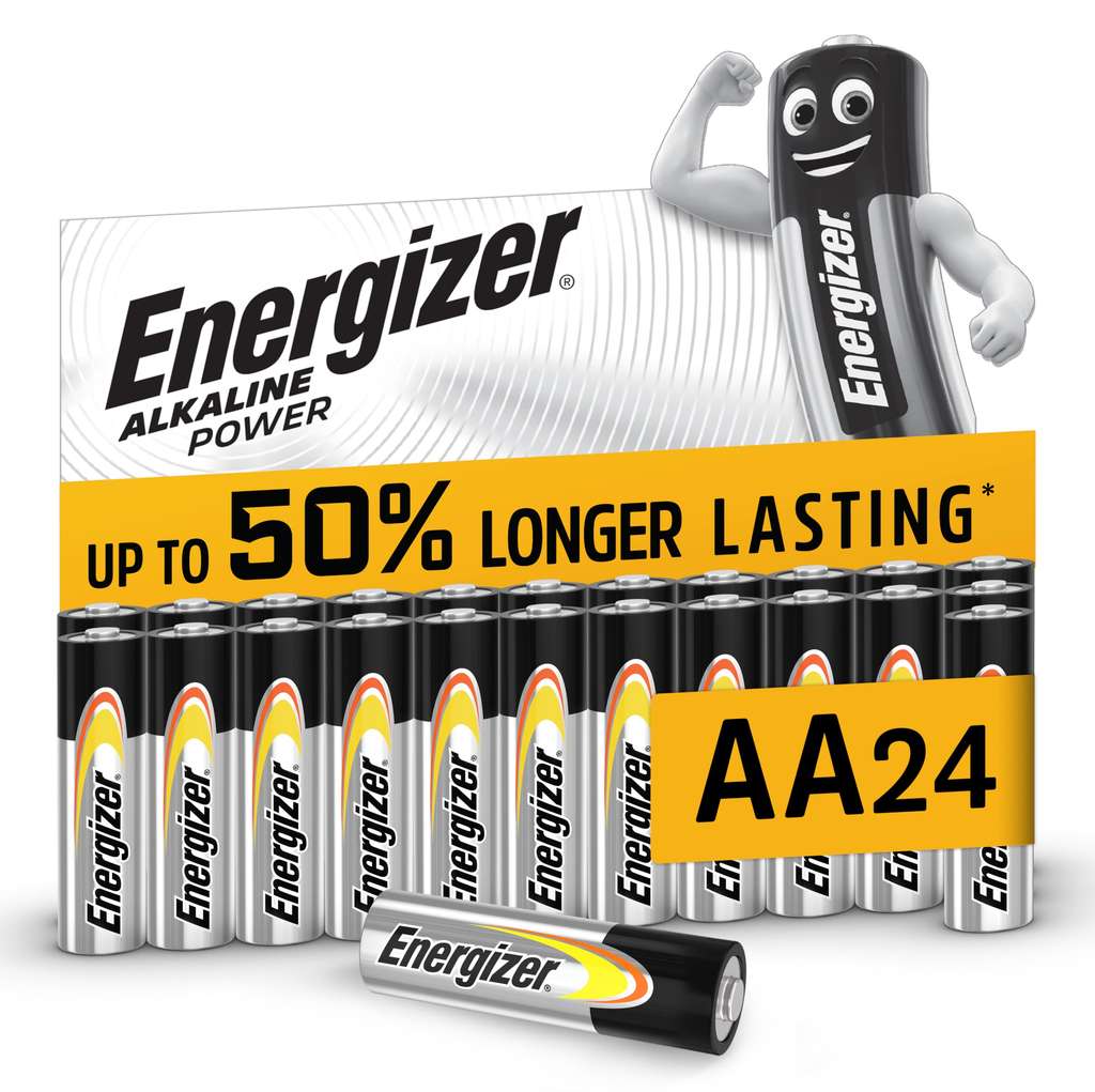 Energizer Alkaline Power - AA Batteries (24 Pack), 1.5V, Up To 50% ...