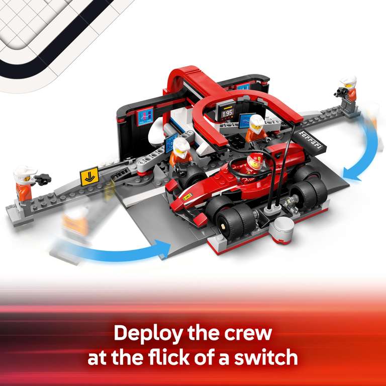LEGO City F1 Pit Stop & Pit Crew with Ferrari Car 60443 £17.99 at ...