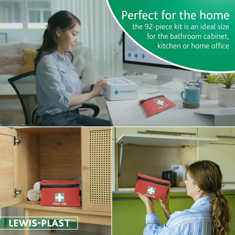 Lewis-Plast Premium 92 Piece First Aid Kit, Small at Amazon - £5.54 ...