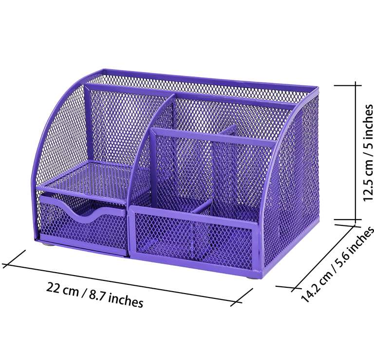 EXERZ Desk Organiser/Mesh Desk Tidy Caddy/Pencil Holder Multifunctional ...