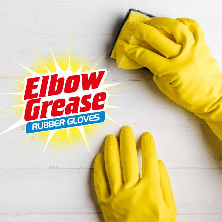 Elbow Grease Rubber Gloves | Cotton Lined, Super Strong, Non-Slip ...