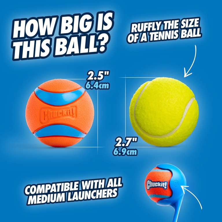 Chuckit! Ultra Ball, Durable High Bounce Rubber Toy, Launcher ...