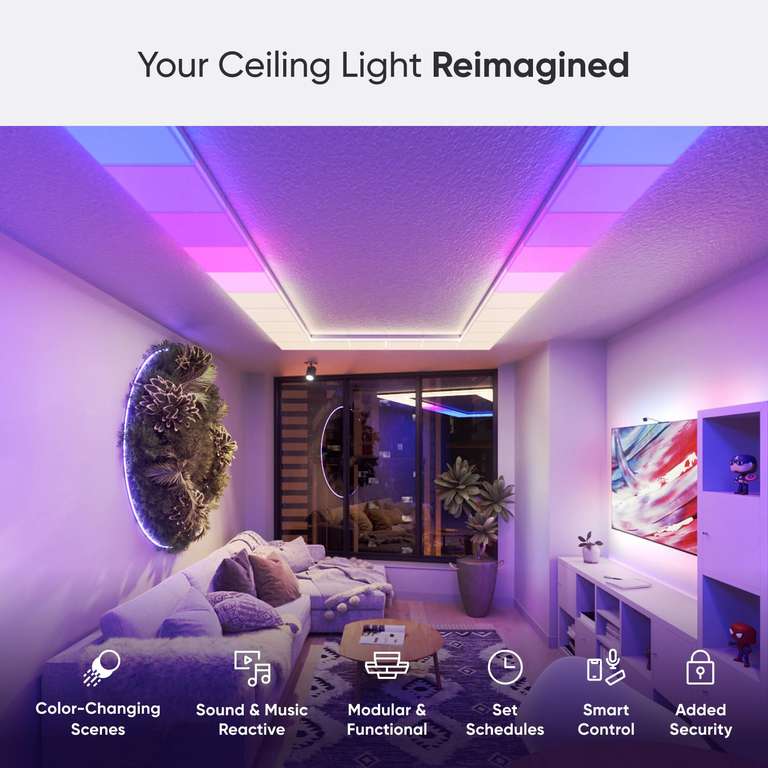 Nanoleaf Skylight Expansion Pack 1 Smart LED RGBCW Ceiling Light £33.59 ...