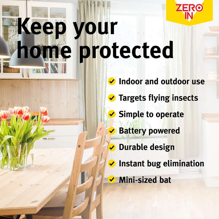 Zero In Bug Bat Electric Fly Swatter £3.49 at Amazon | hotukdeals