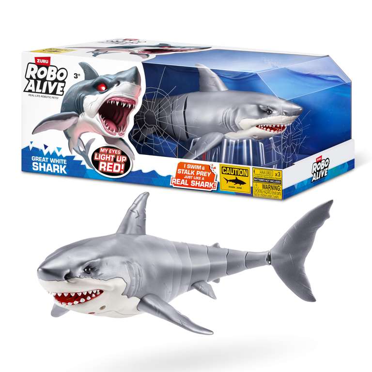 ROBO ALIVE Great White Shark Series 1 ZURU - Battery-Powered Light Up ...