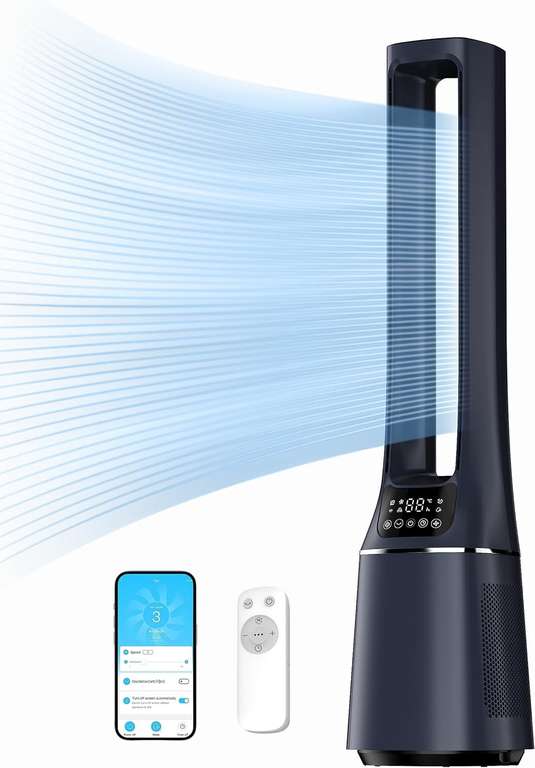 Midea MBF150BSUK 2-in-1 Bladeless Tower Fan DC Motor – £84.54 at Amazon ...
