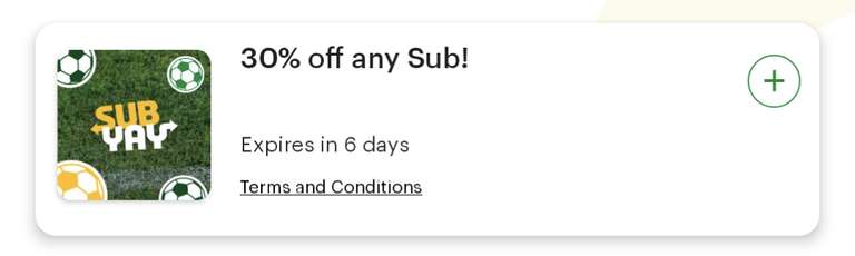 30% off Sub with Subway Rewards app – UK, valid in participating stores ...