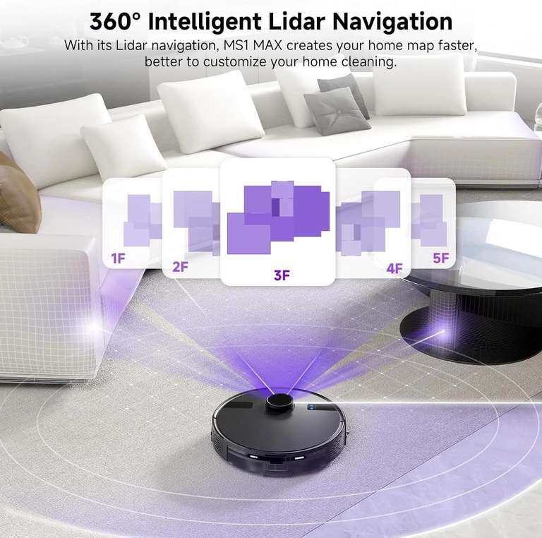 MONSGA Robot Vacuum with Mop 7000Pa — £175.99 at Amazon | hotukdeals