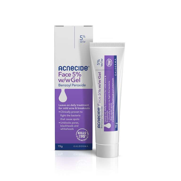 Acnecide Face Gel 5% Benzoyl Peroxide Acne Treatment 15g - £7.49 at ...