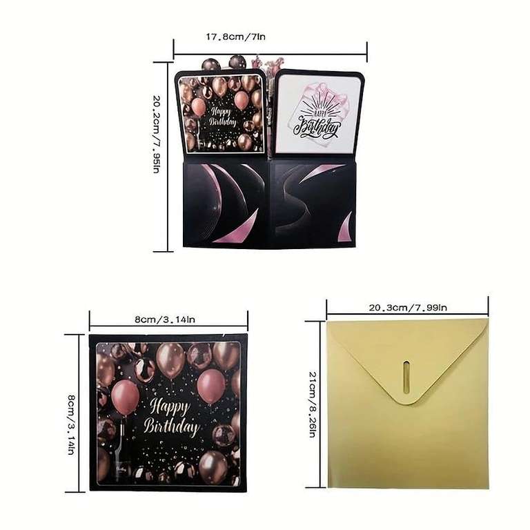 3D Pop Up Birthday Card Box Set + Envelope - £1.12 at Amazon Haul ...