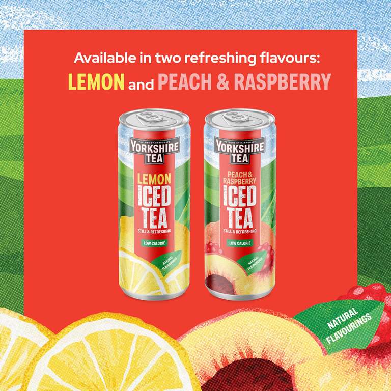Yorkshire Tea Peach & Raspberry Iced Tea, 330 ml (Pack of 12) - Prime ...