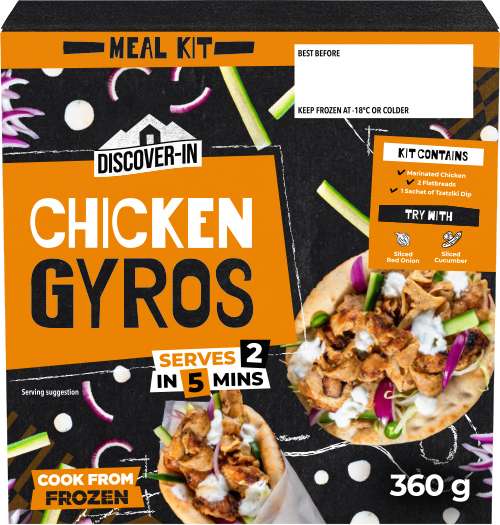 Discover-In Chicken Gyros Meal Kit - Serves 2, 360g at FarmFoods ...