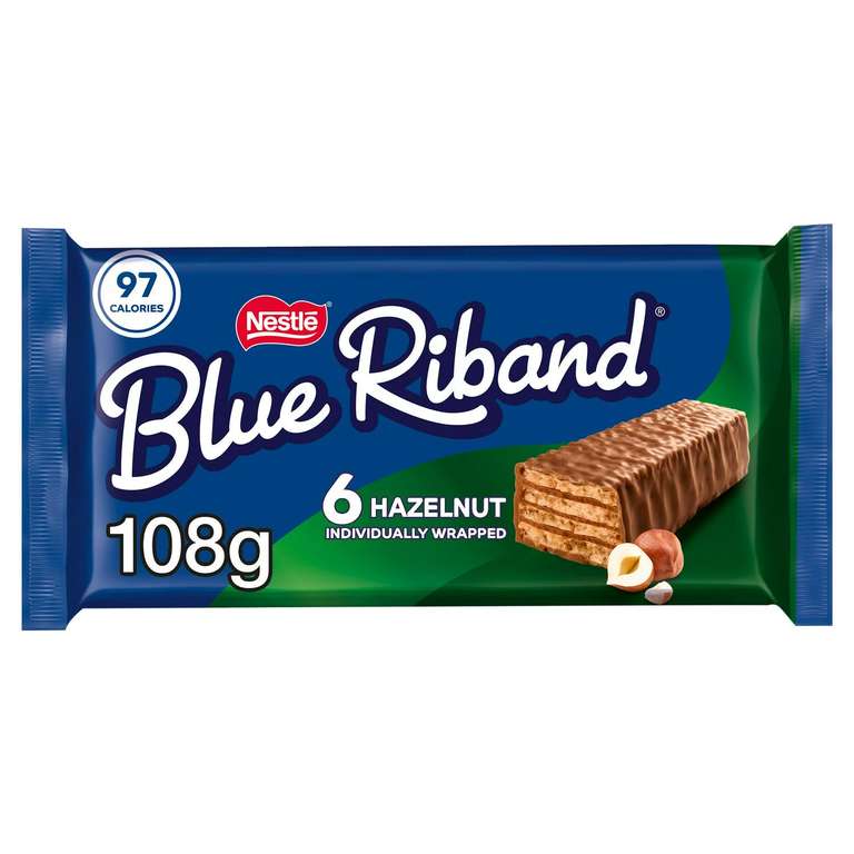 Blue Riband Chocolate Wafer Bars 6 Pack at Sainsbury's - Vanilla White ...