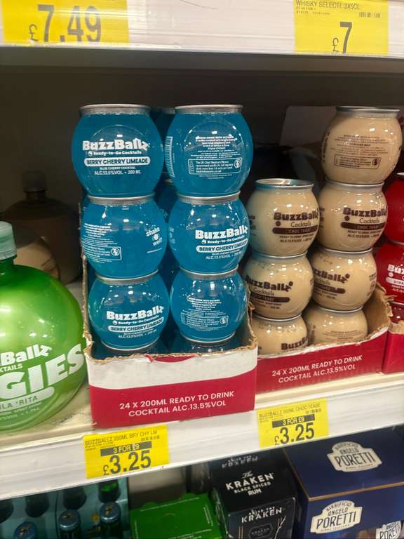 BuzzBallz Pre-Mixed Cocktails 200ml – 3 for £9 at B&M, Instore Edge Lane