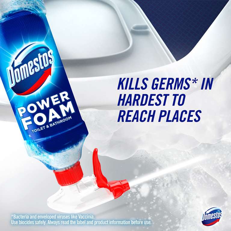 Domestos Power Foam Arctic Fresh Toilet & Bathroom Cleaner Spray - £1. ...