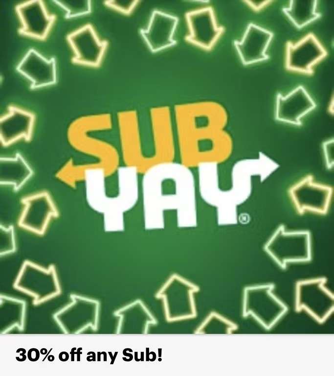 30% off Sub with Subway Rewards app – UK, valid in participating stores ...