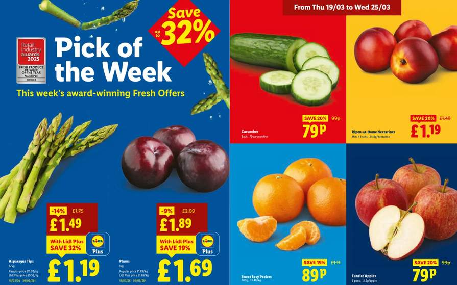 Cucumber & Fruits Pick of the Week at Lidl – £0.79–£1.69 Deals | hotukdeals